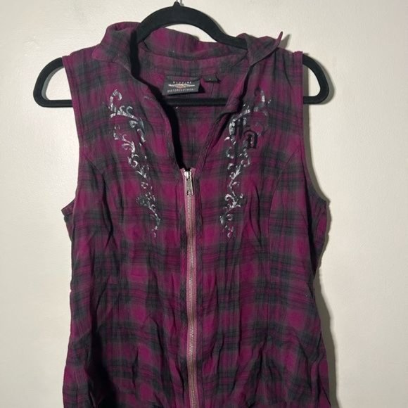 Harley-Davidson | Tops | Harley Davidsonlace Up Back Flannel Vest L ...
